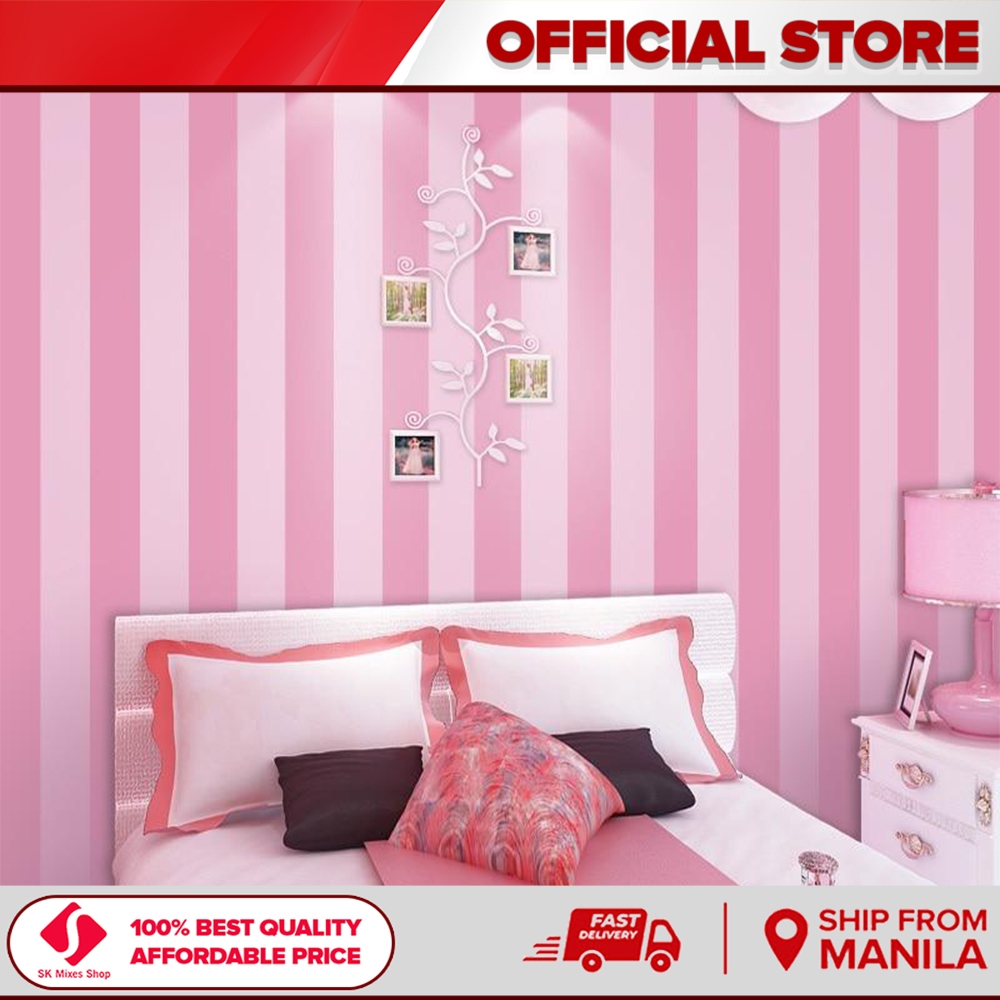 SK Mix PVC Stripes Design Wallpaper Waterproof Sticker 10M*45CM ...