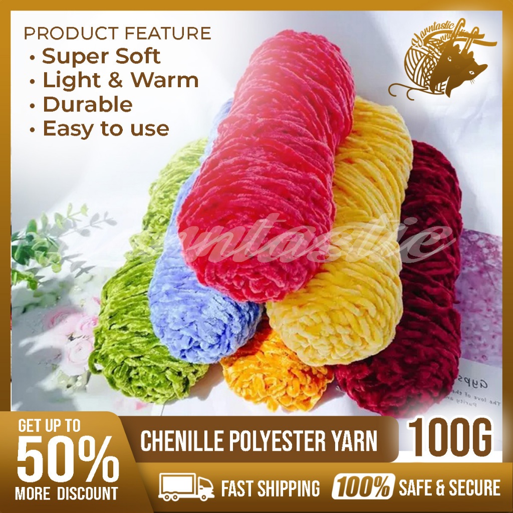 YT Cl A Velvet Chenille Polyester Yarn Woven Wool DIY Bright Line ...