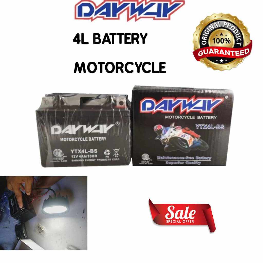 HONDA DIO Dayway 4L Motorcycle Battery 12v Battery Motor YTX 4L-BS ...
