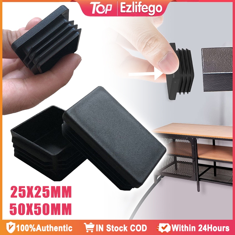 50Pcs Furniture Square Chair Rubber Foot Cover Black Furniture Foot ...