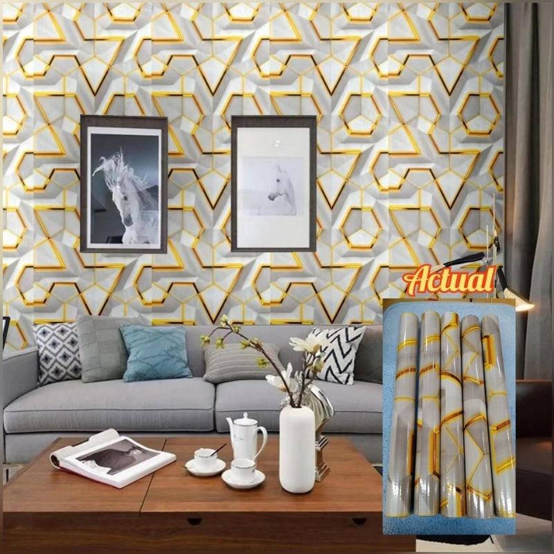 shopee shop new design stripe wallpaper 10cmx45cm self adhesive ...