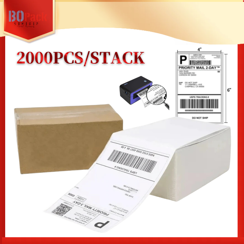 2000pcs/stack A6 waybill sticker Thermal Adhesive Sticker Label Paper ...