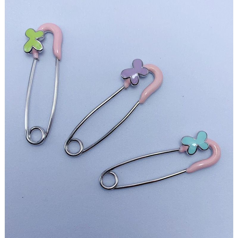 SilverBling Silver Safety Pin Brooch Pardible Butterfly Design in ...