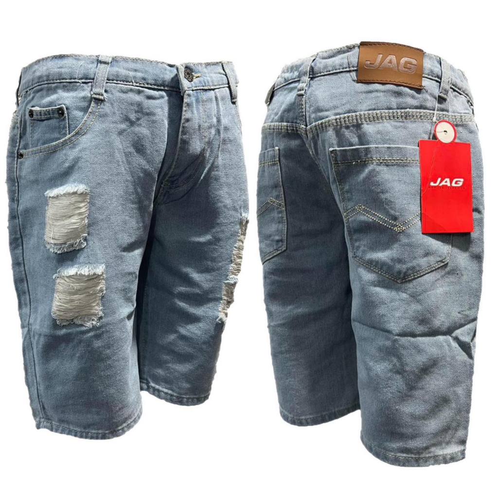 High quality maong shorts Tattered denim short for men | Shopee Philippines