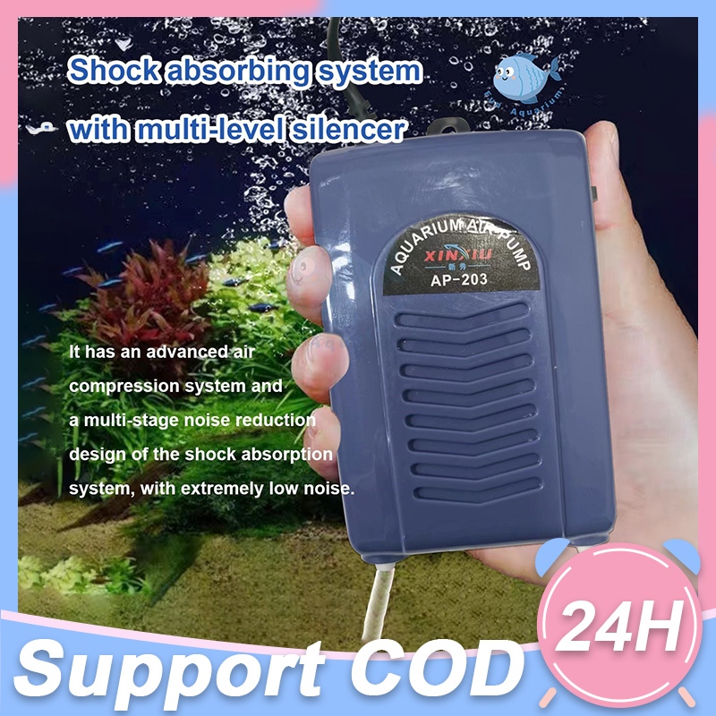 Aquarium Air Pump Fish Tank Oxygen Pump Adjustable Airflow Oxygen Pump ...