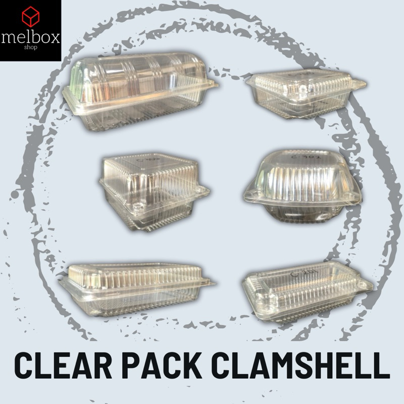 [10 pcs] Clear Pack Clamshell Plastic Disposable Pastry Bread Brownie ...