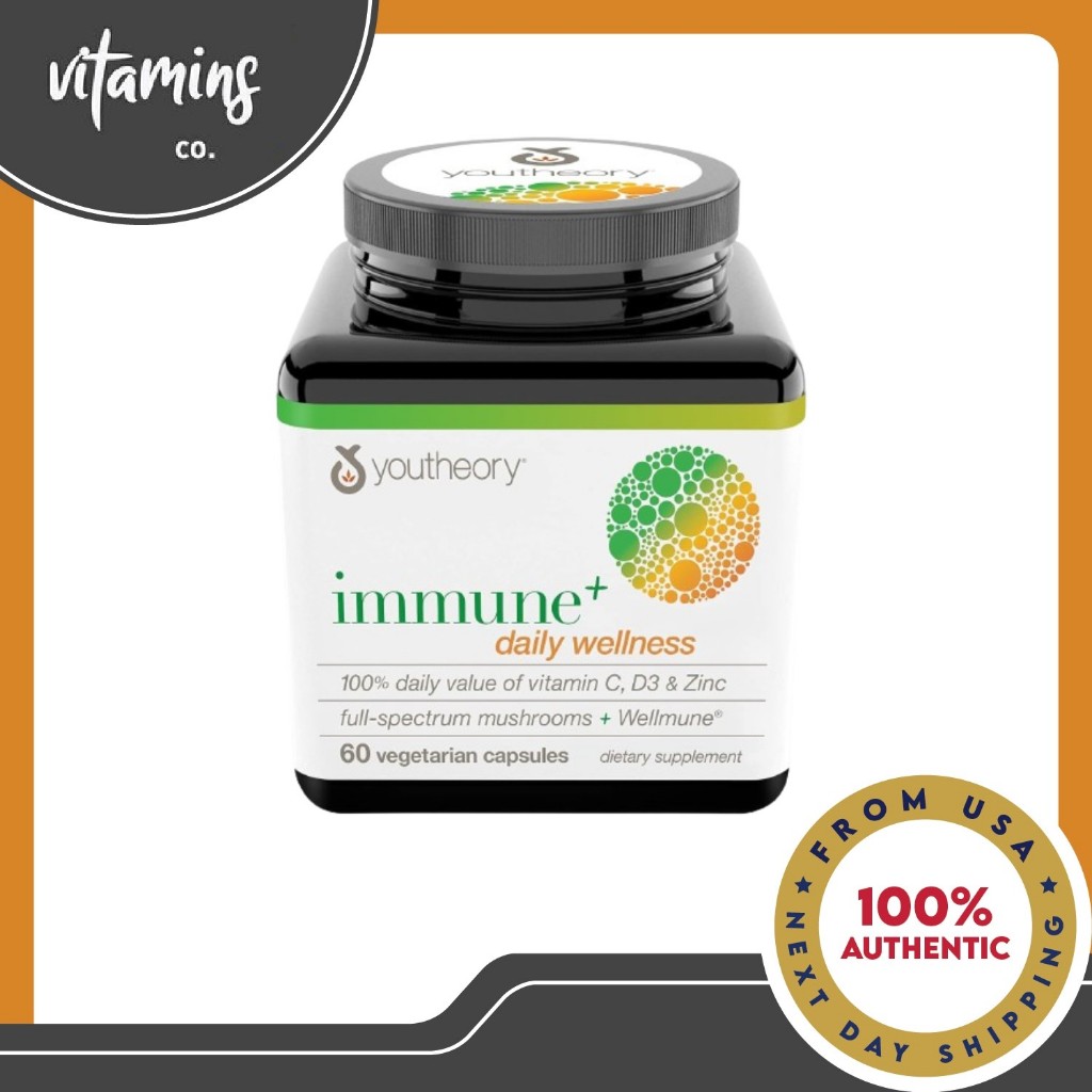 Youtheory Immune + Daily Wellness with Mushrooms (60 Capsules) | Shopee ...