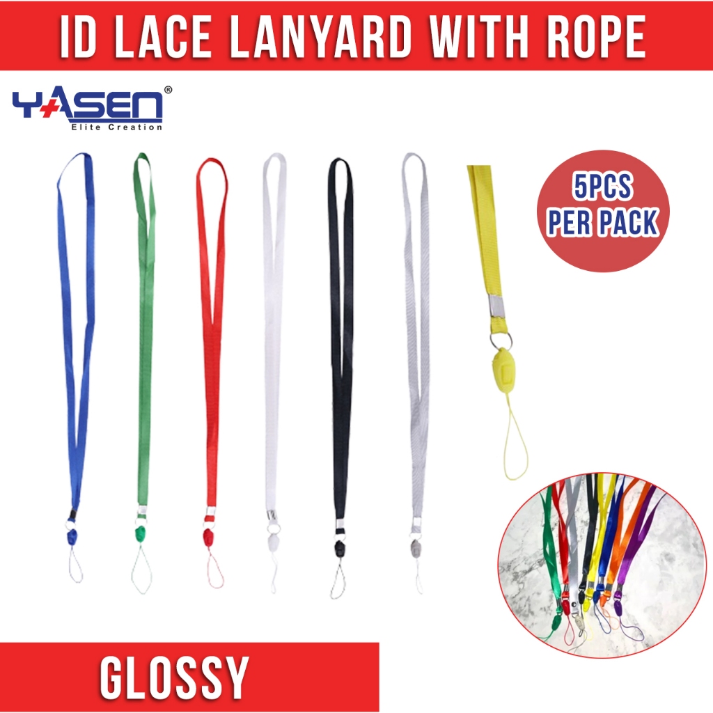 5pcs ID Lace Lanyard (Glossy) with Rope 1cm | Shopee Philippines