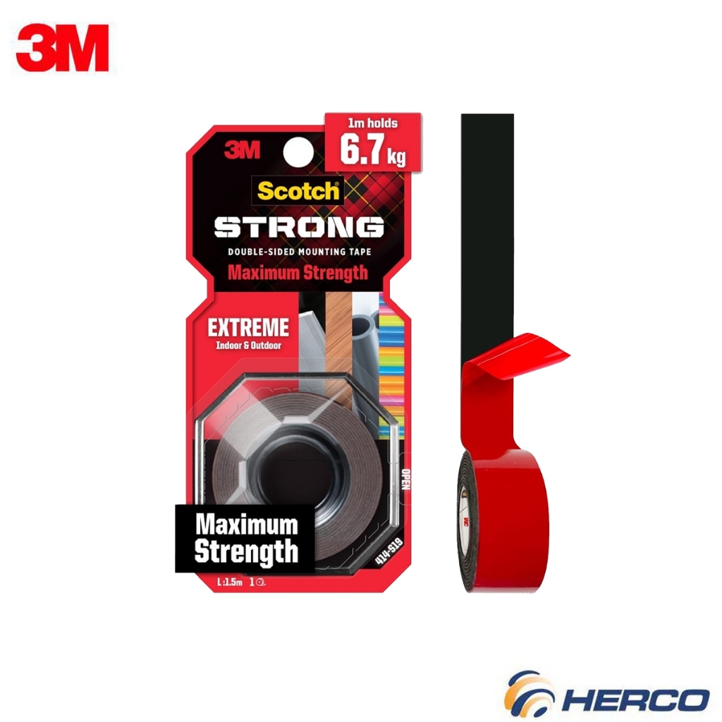 3M Scotch 414 S19 Extreme Mounting Tape 19mm x 1.5meter | Shopee ...