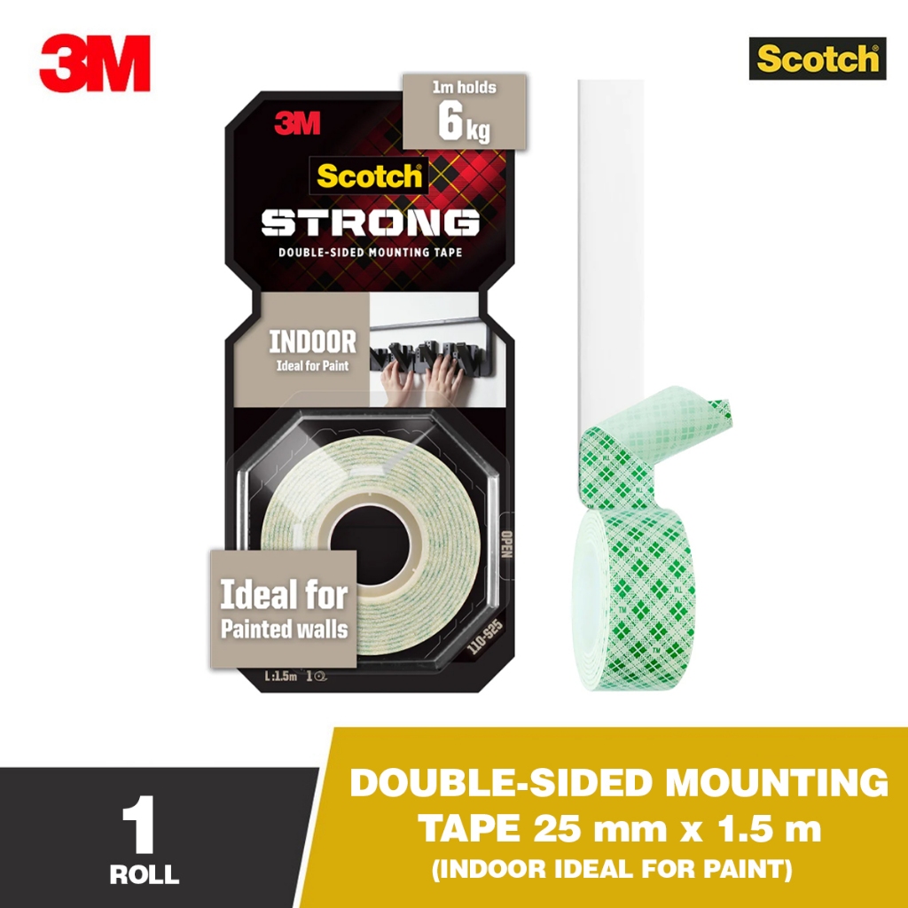 3M Scotch 110 S25 Indoor Mounting Tape 25mm x 1.5 meter | Shopee ...