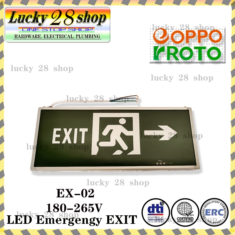 EOPPO EMERGENCY EXIT LED SIGN/SIGNAGE (EX-01/EX-02/CX-01/CX-02 ...