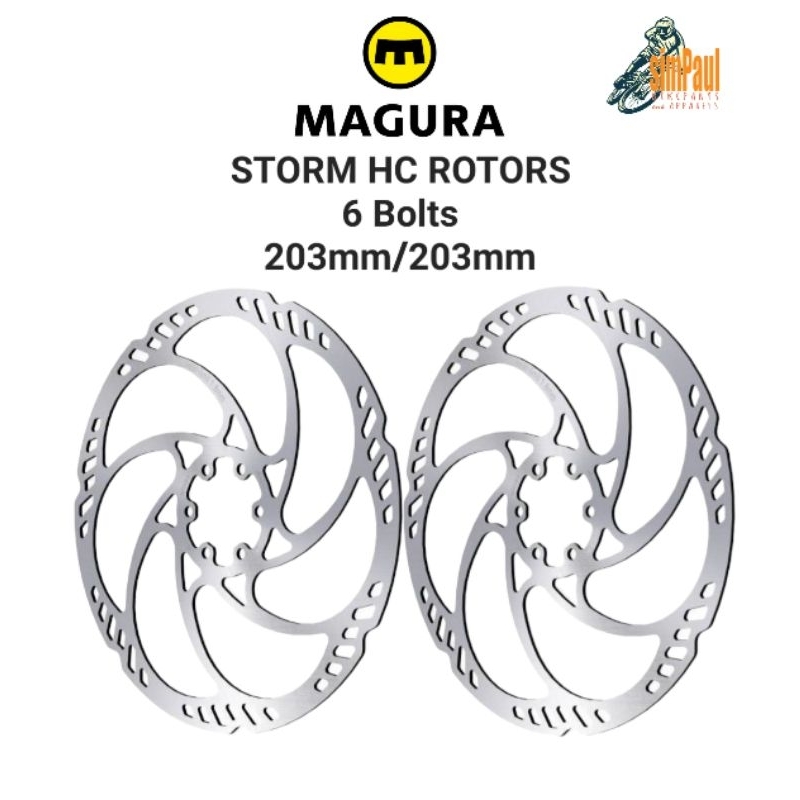 Magura Storm HC Rotors 6 Bolts 203mm/203mm Pair, 203mm/180mm Pair or ...