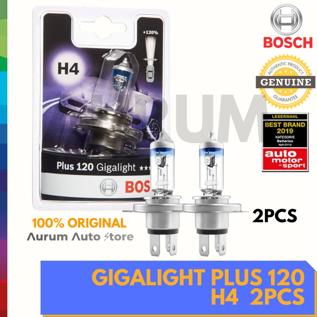 H4 Plus 120 Gigalight headlight bulbs - 12 V 60/55 W - 2 bulbs | Shopee ...