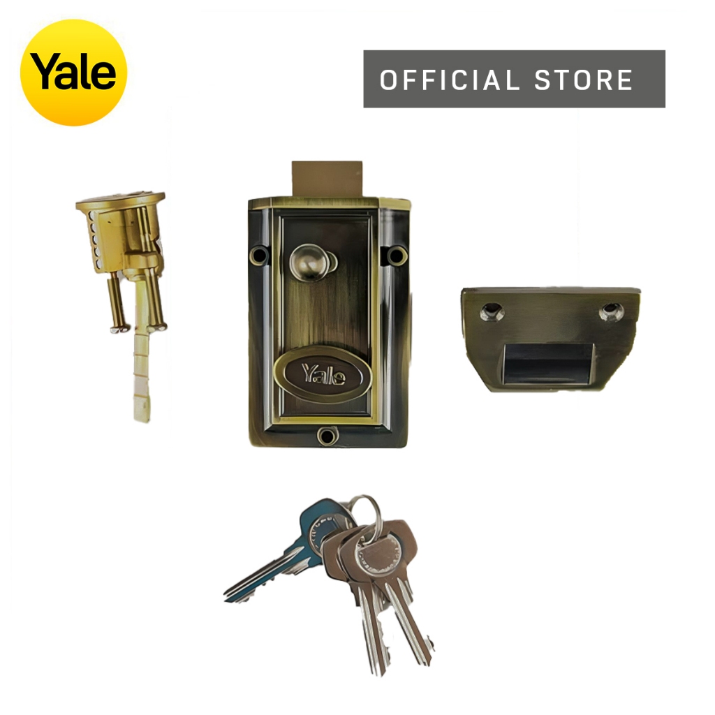 Yale Night Latch Antique Brass V78AB | Shopee Philippines