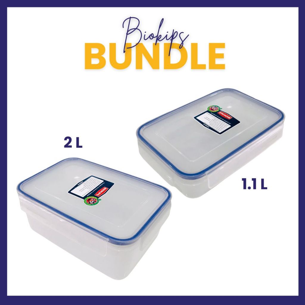 Biokips Komax Airtight and Leakproof Foodkeeper Bundle (2L and 1.1L ...