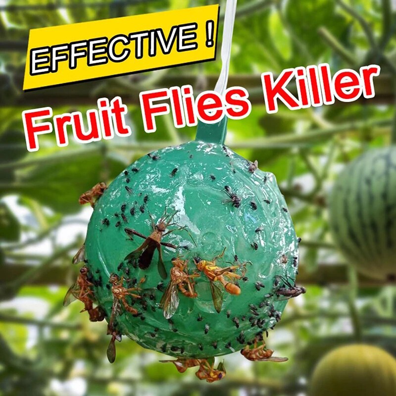 Fly Trap Ball Fruit Fly Catcher Sticky Trap Fly Outdoor Disposable Wasp ...