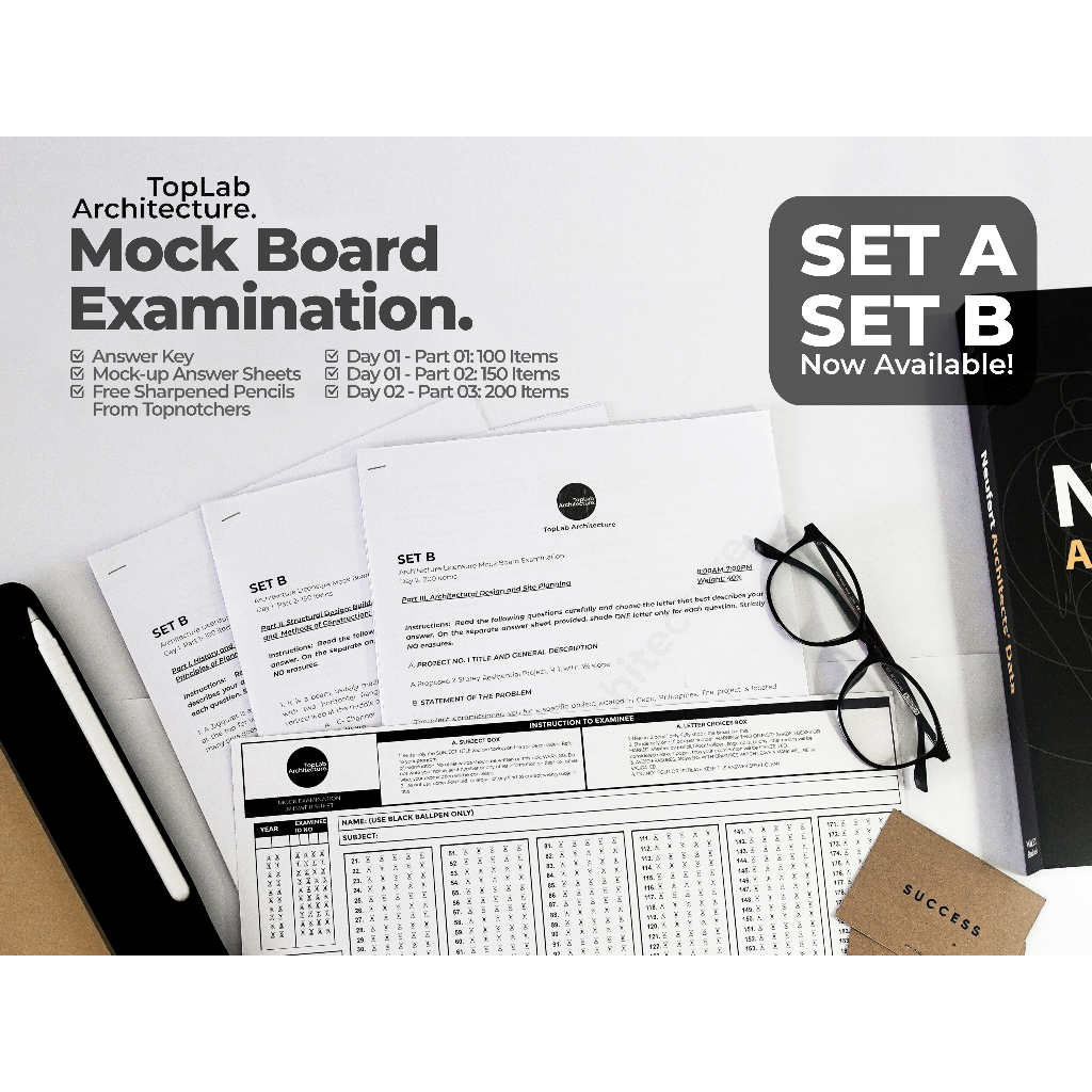 Toplab Architecture ALE Mock Board Examination with free sharpened pencils from Topnotcher ...
