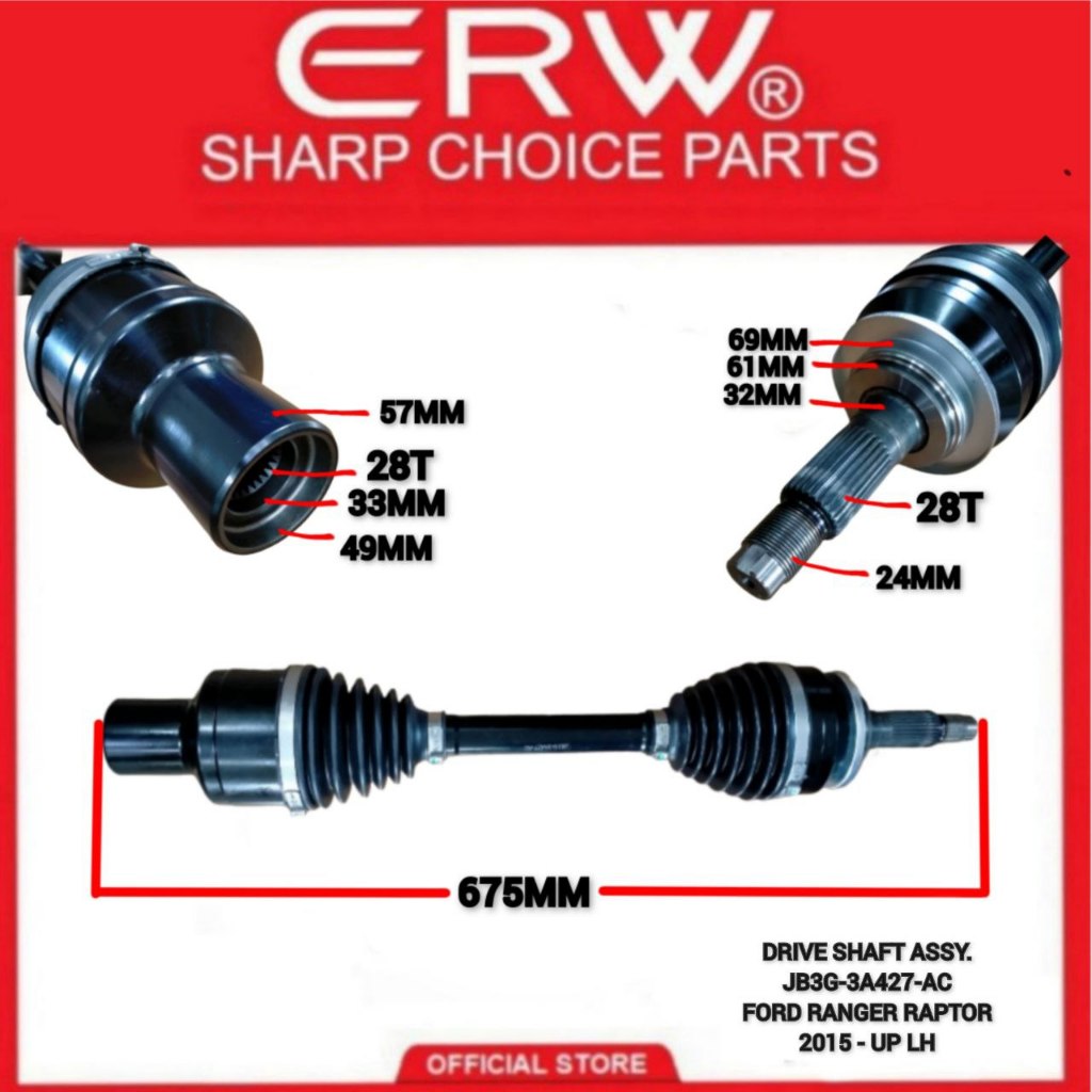 DRIVE SHAFT ASSEMBLY Replacement part no:.( JB3G-3A427-AC ) FORD RAPTOR ...