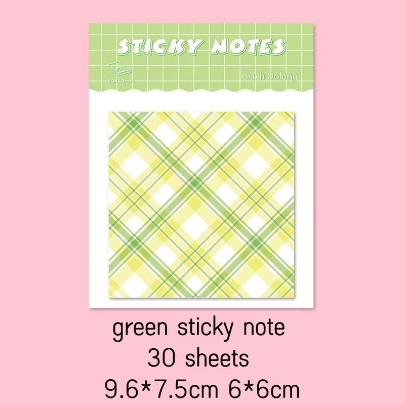 BK Checkered Post-it Notes Simple style plaid sticky notes Portable ...