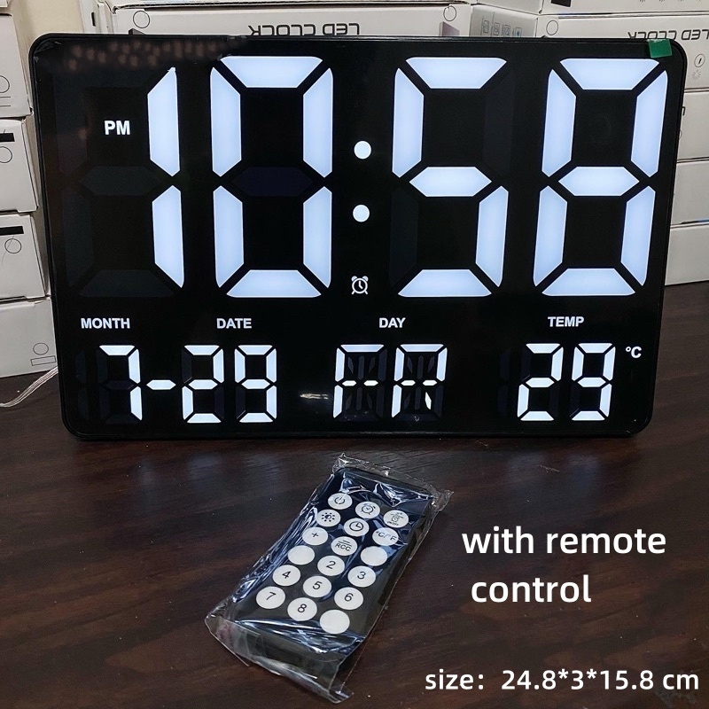 16 Inch Digital Clock Wall Clock Large Led Alarm Clock With Calendar ...