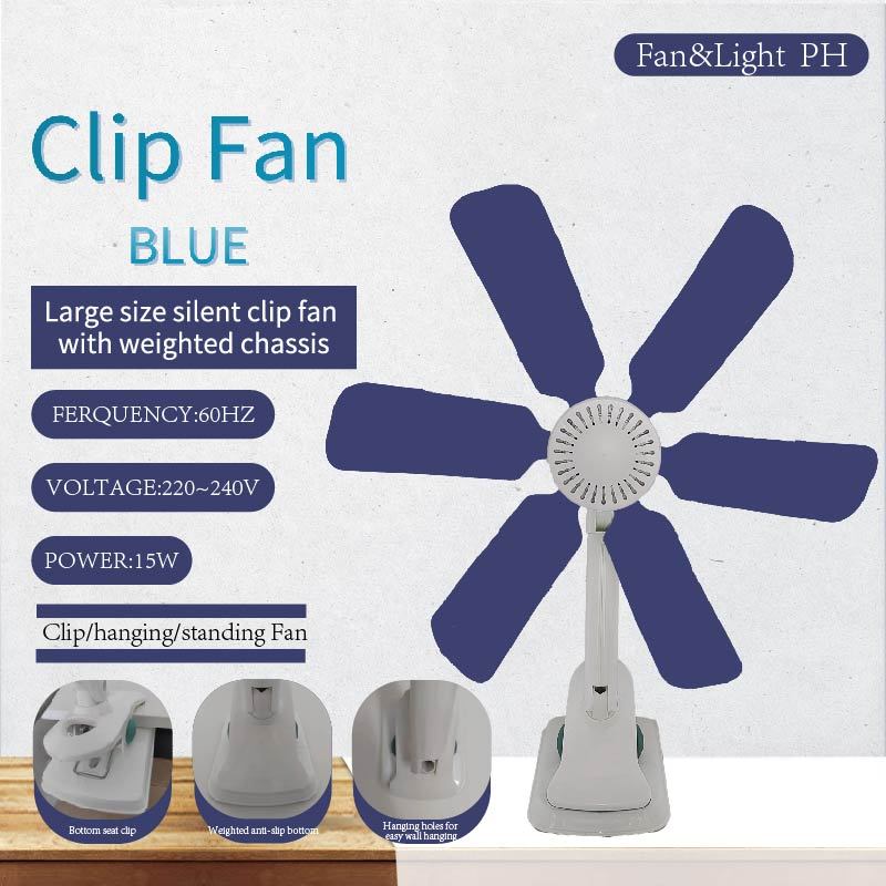 Clip fan 6 blade portable large size clip fan with stand | Shopee ...