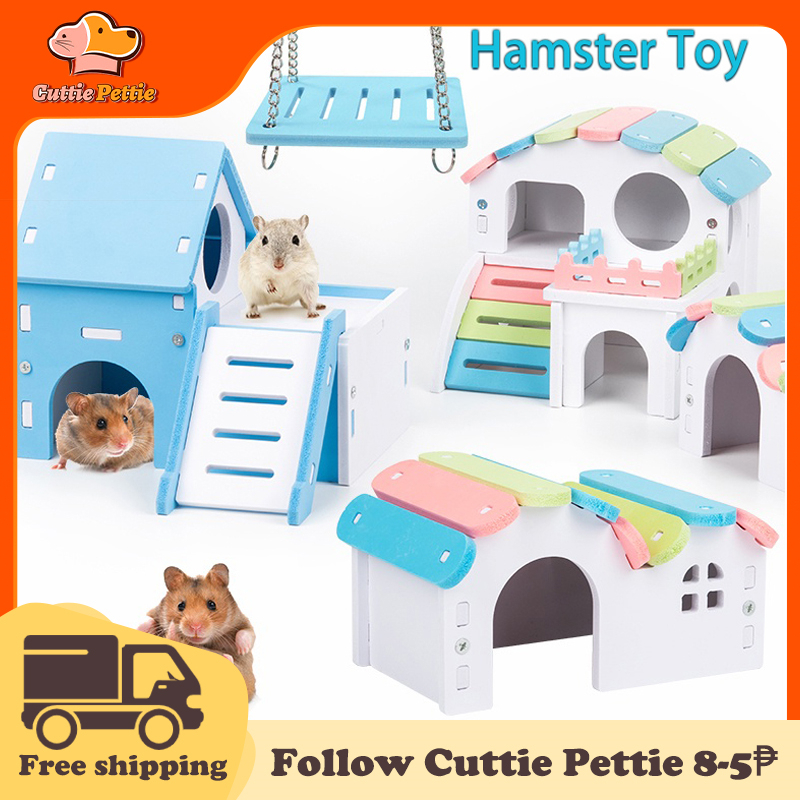 Hamster Castle Small Pet Sleeping House Hideout Cabin Hamster Toy ...