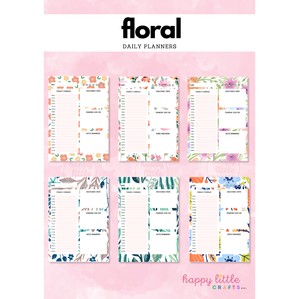 Floral Daily Planner Notepads (A5 Size) | Shopee Philippines
