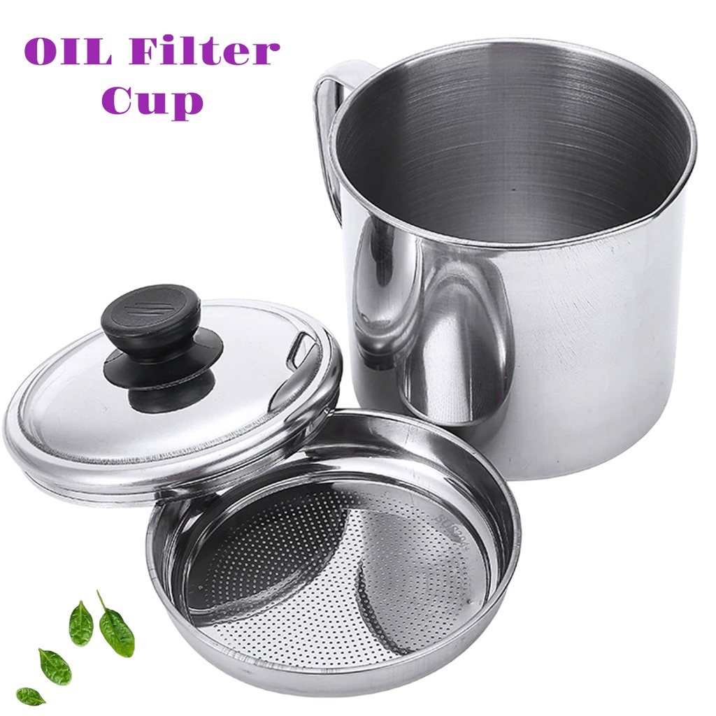 1.3L Stainless Steel Cooking Oil Filter Cup | Shopee Philippines