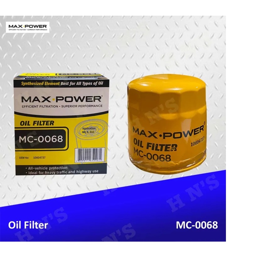 MAX Power Oil Filter MC-0068 for MG 6 RX5 ( 2019 - UP ) | Shopee ...
