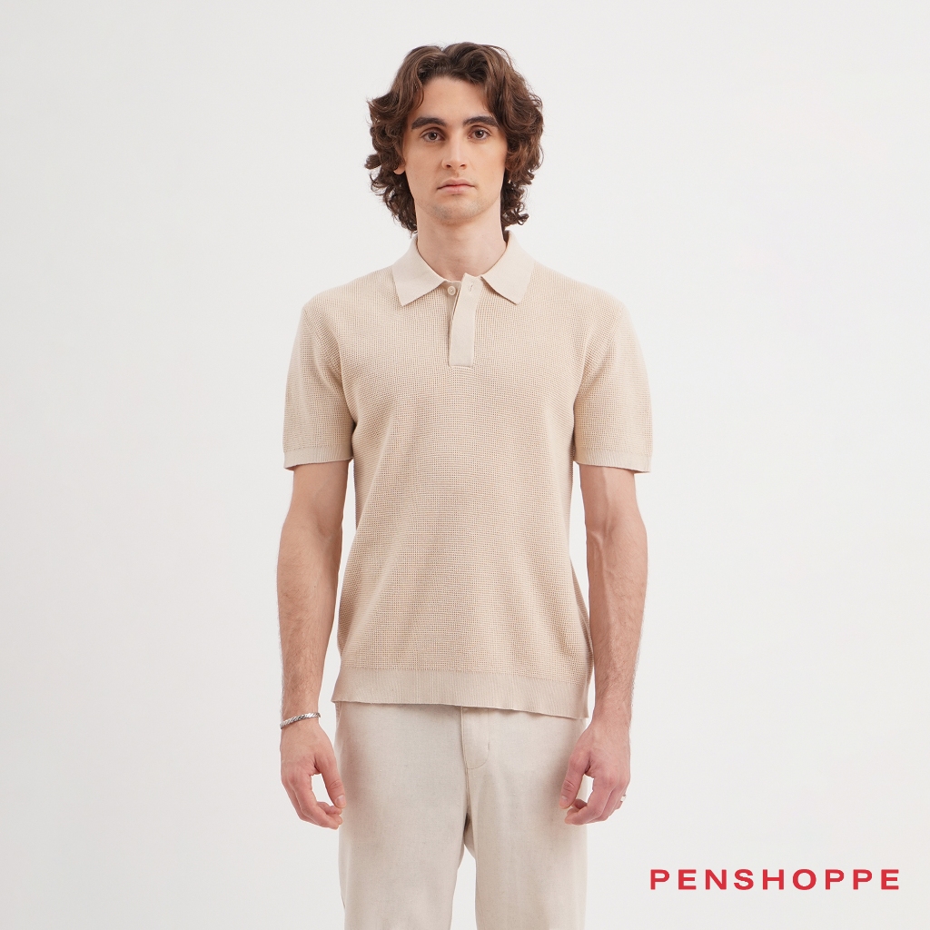 Penshoppe Dress Code Relaxed Fit Polo With Concealed Placket For Men ...