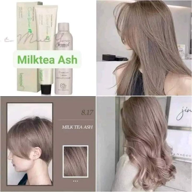 MilkTea Ash Bremod Premium Series hair color Set with OXI | Shopee ...