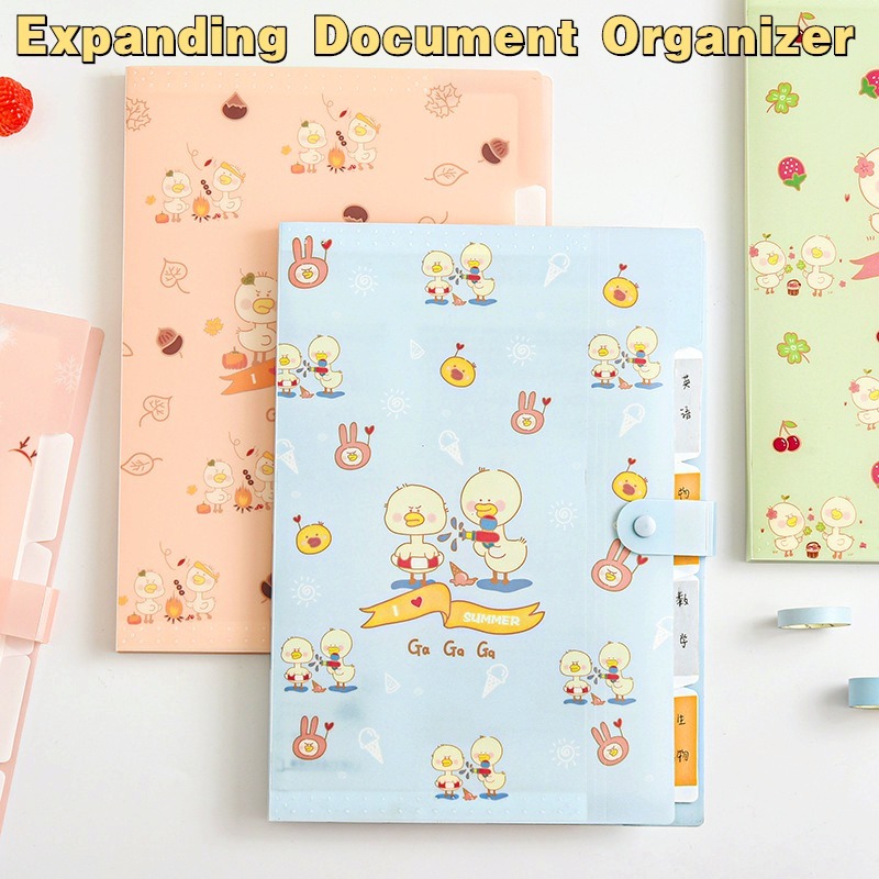 A4 5Pockets Cartoon Folder Multi-Layer Expanding Document Organizer ...