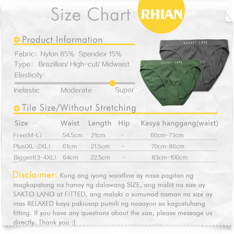 Rhian seamless letter printed full panty plus size briefs for women ...