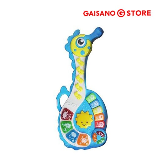 Kids Push Button Musical Guitar Toys Seahorse Shape Design Green ...