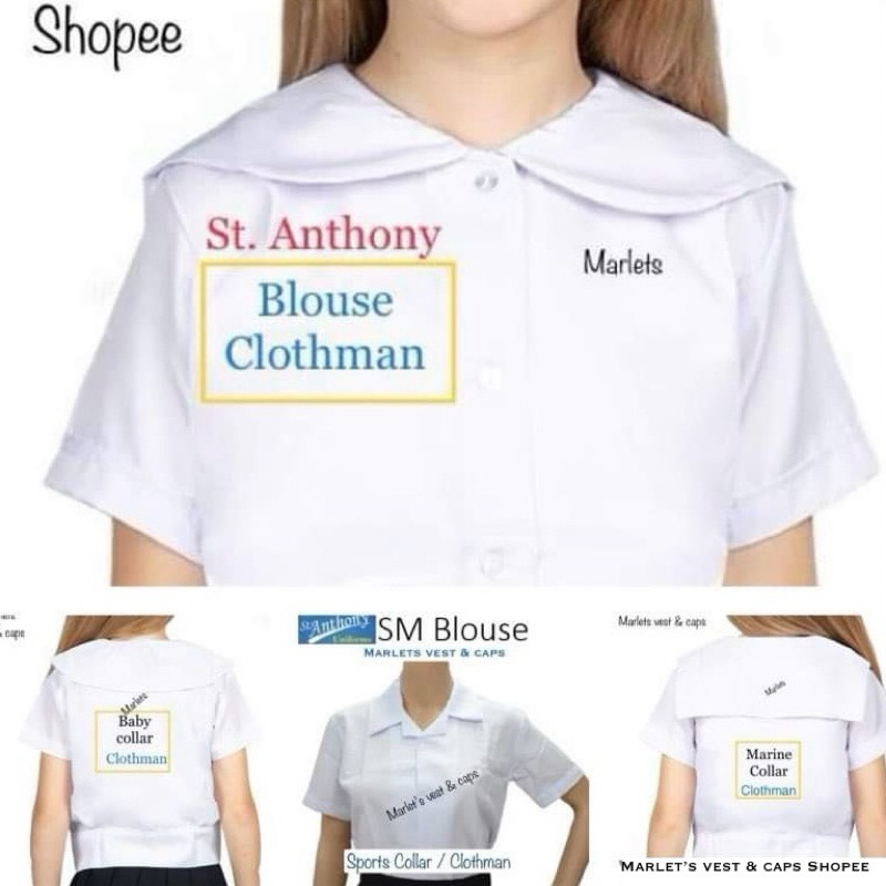 School uniform Girls Clothman Blouse white Marine Baby Sports collar ...