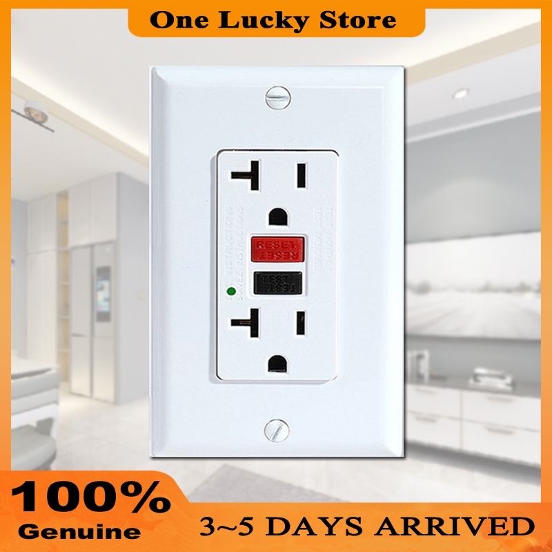 2-Gang GFCI Duplex Safety Outlet Wall Outlet 20A 250v Universal Outlet ...