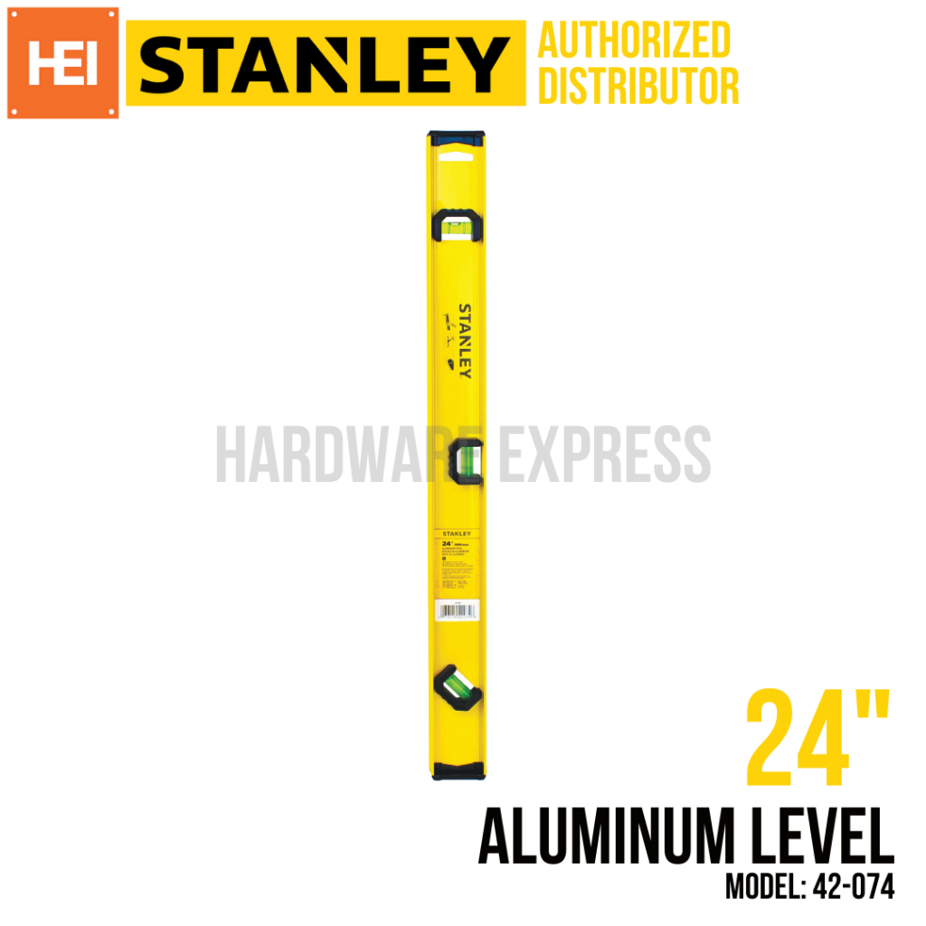 STANLEY Aluminum Level Bar 12" (42-072) 18" (42-073) 24" (42-074) 36 ...