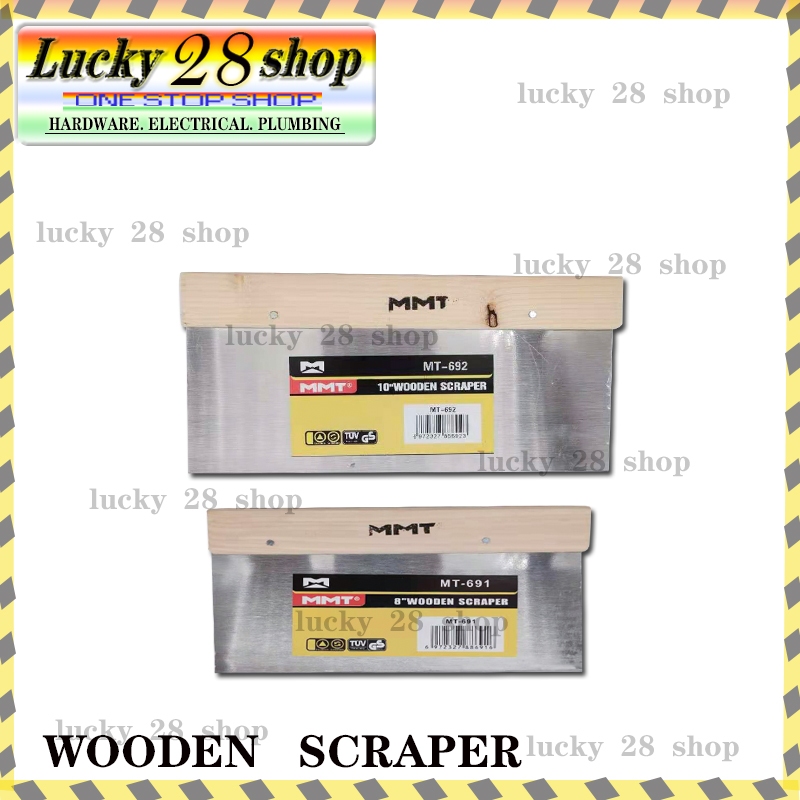 MMT SCRAPER PAINT WOODEN HANDLE PUTTY SPATULA ( 6 INCH / 8 INCH / 10 ...