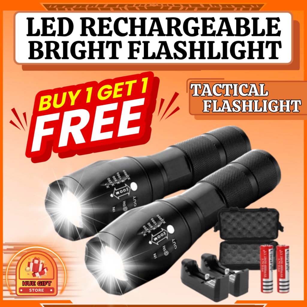 Ultra Bright CREE XML T6 Led Zoom Flashlight Splashproof | Shopee ...