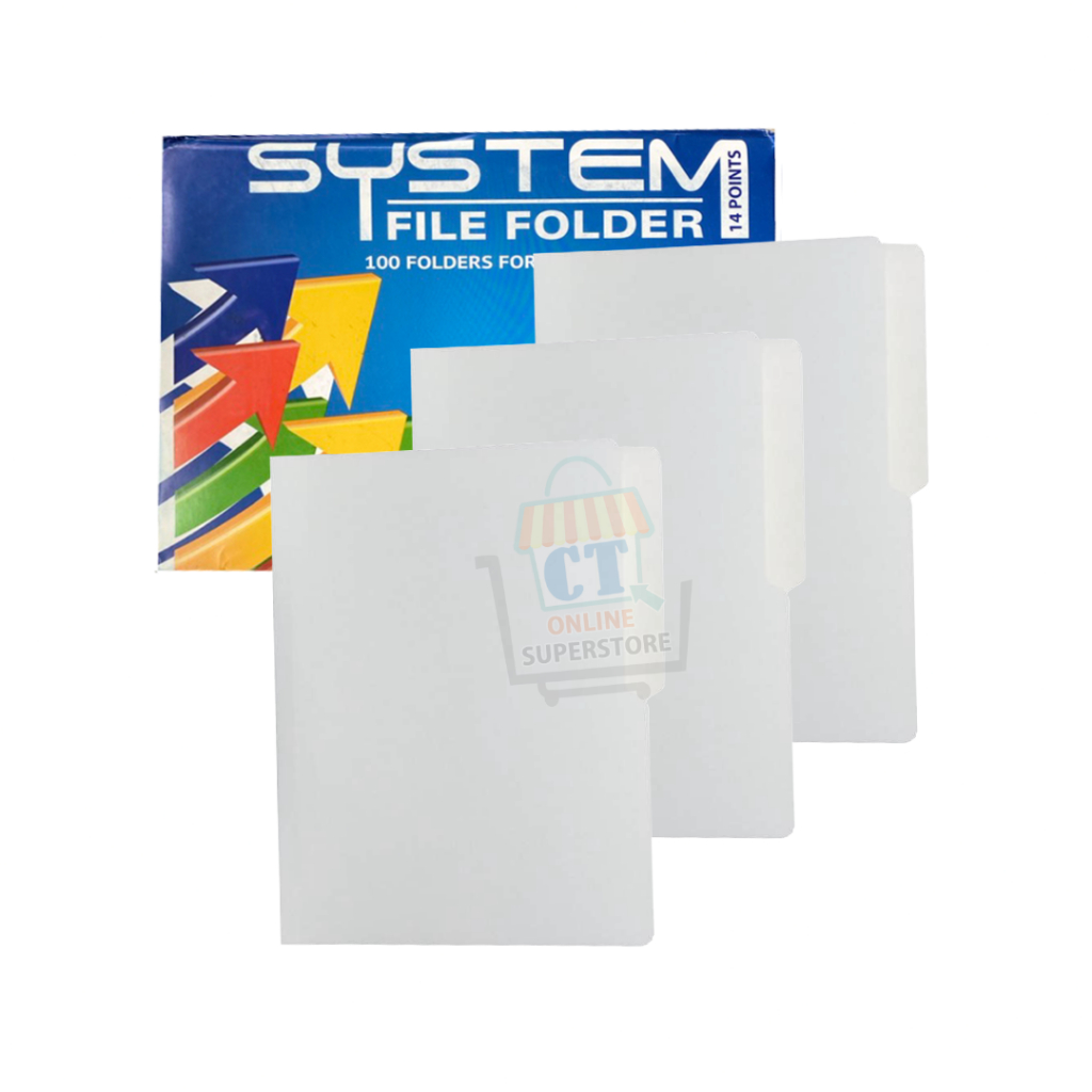 CTSUPERSTORE White Folder 14pts PRE PUNCHED (Pack of 100pcs) Good ...