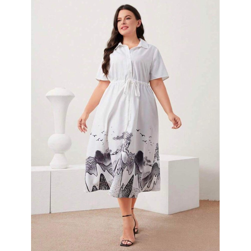 FD Formal maxi dress plus size maxi dress button down dress | Shopee ...