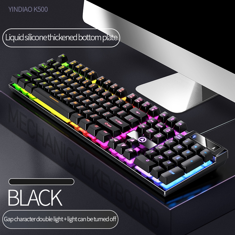 Gaming Keyboard Mechanical Feel Two-color Chocolate Keycap Color ...