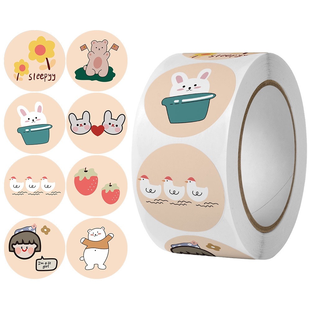 500pcs Cute Cartoon Stickers 1inch Reward Sticker Round Rainbow Seal ...