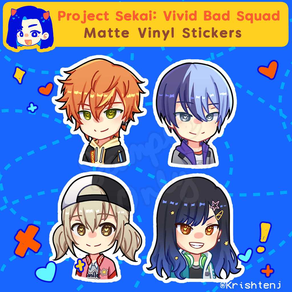 Project Sekai: Vivid Bad Squad Matte Vinyl Stickers: Krishten | Shopee ...