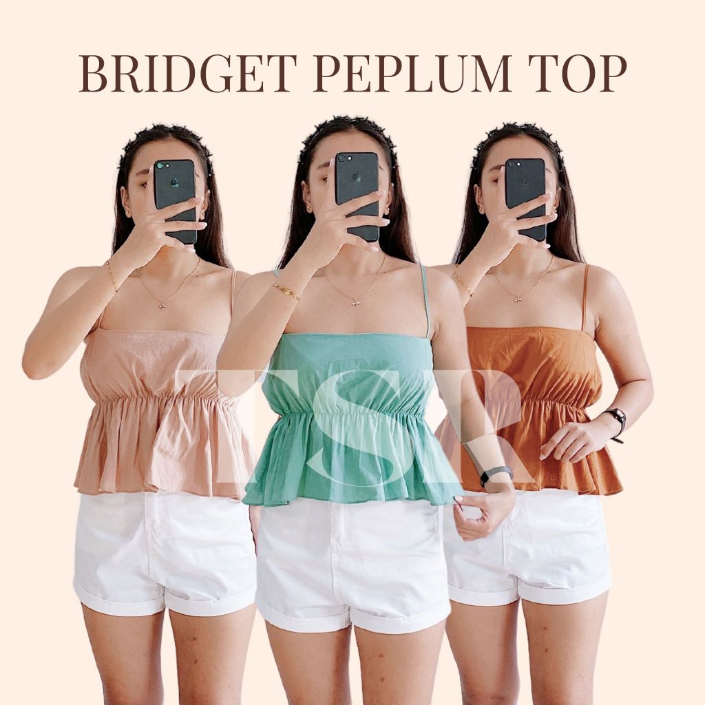 TSR Bridget String Peplum Crop Top (Trendy Korean Inspired Fashion ...