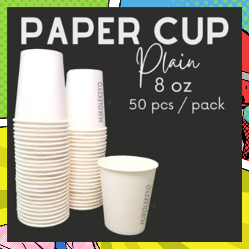 50pcs Paper Cup 8oz and 6oz Plain White Disposable Party Cups | Shopee ...