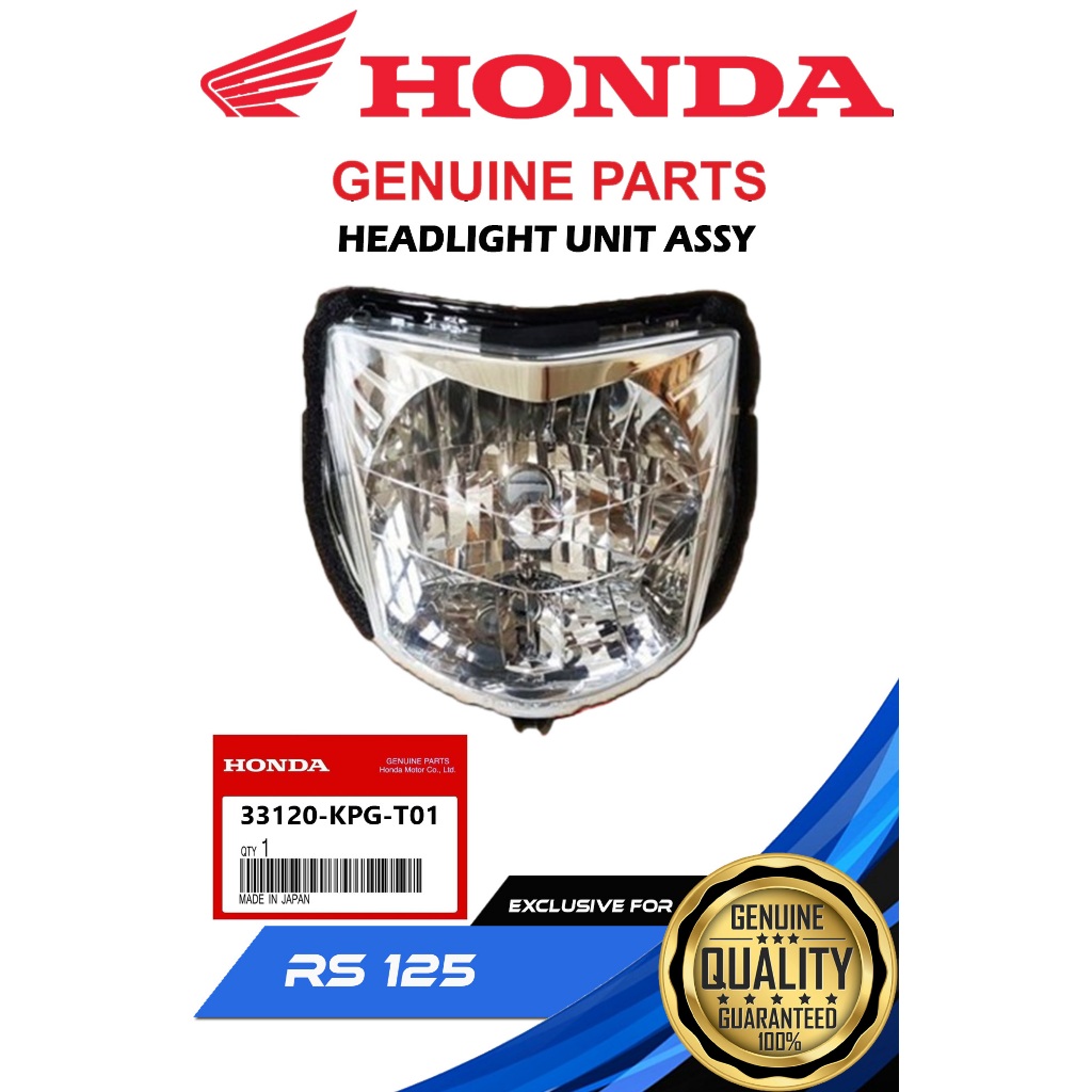 HONDA GENUINE HEADLIGHT UNIT ASSY FOR RS 125 CARB ( 33120-KPG-T01 ...