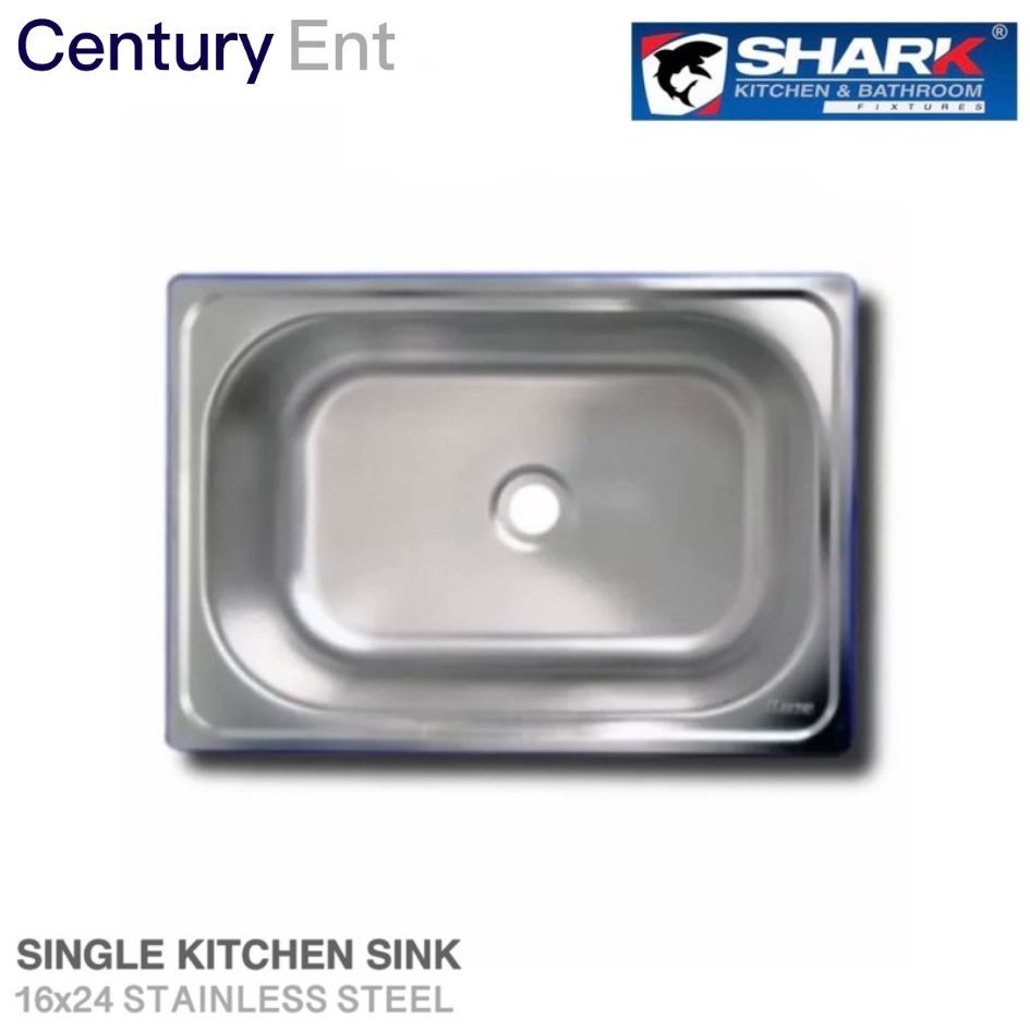 SHARK Single Kitchen Sink | 16x24 Stainless Steel Kitchen Sink ...