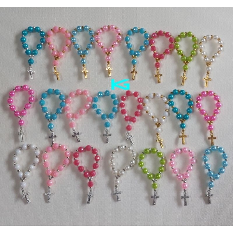 Mini Rosary for Souvenirs Christening Baptismal Keychain etc. | Shopee ...