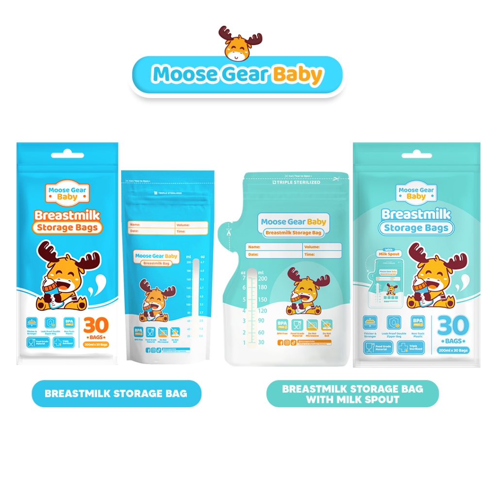 Moose Gear Baby Breastmilk Storage Bag 200ml 30pcs (1BAG) Leak Proof ...